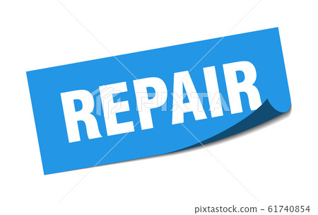 repair sticker. repair square sign. repair. peeler - Stock Illustration ...
