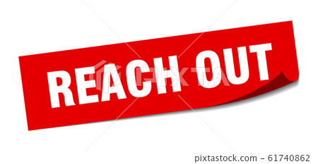 reach out sticker. reach out square sign. reach - Stock Illustration ...
