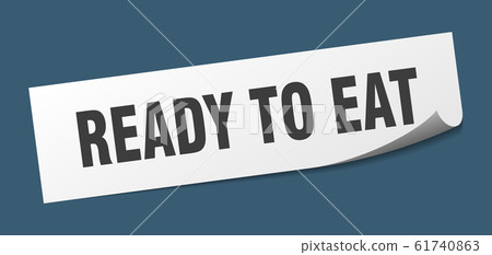ready to eat sticker. ready to eat square sign. - Stock Illustration ...