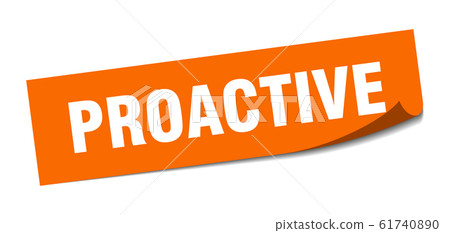 proactive sticker. proactive square sign. - Stock Illustration ...