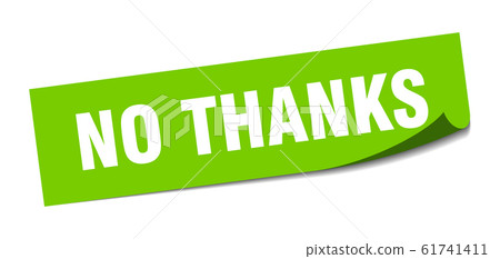 no thanks sticker. no thanks square sign. no - Stock Illustration ...