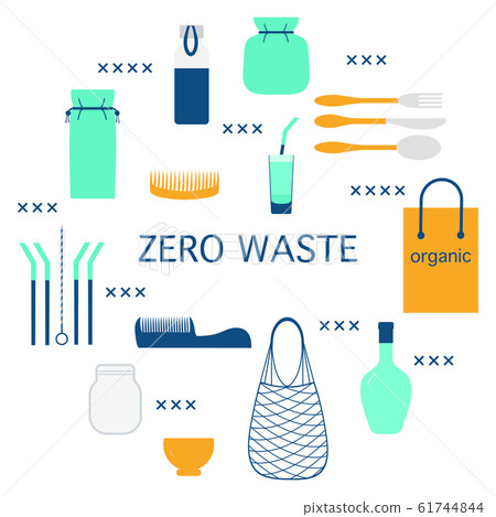 Eco friendly lifestyle Zero waste Reusable product - Stock Illustration ...