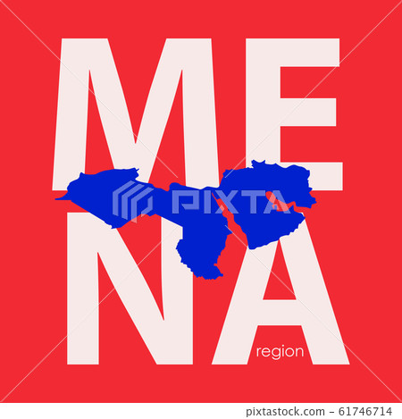 Mena Region Map Vector Illustration - Stock Illustration [61746714] - PIXTA