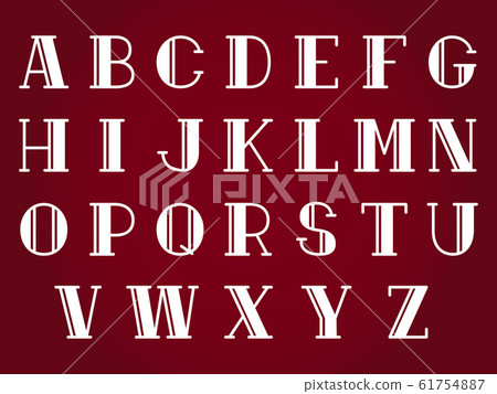 Basic line font white - Stock Illustration [61754887] - PIXTA