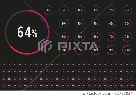 Set of 0-100 Percentage diagram ready to use - Stock Illustration ...