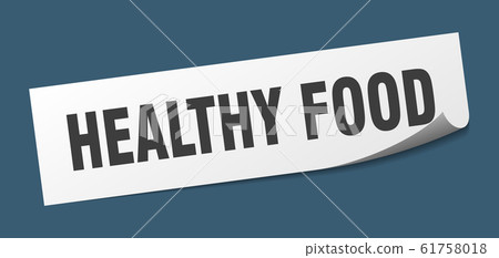healthy food sticker. healthy food square sign. - Stock Illustration ...