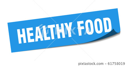 healthy food sticker. healthy food square sign. - Stock Illustration ...