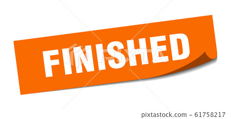 finished sticker. finished square sign. finished. - Stock Illustration ...