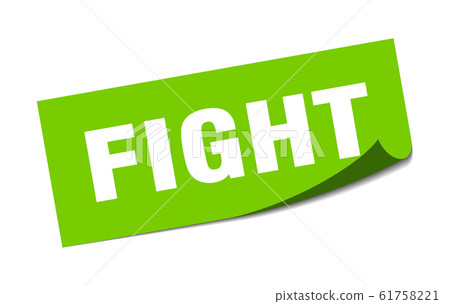 fight sticker. fight square sign. fight. peeler - Stock Illustration ...