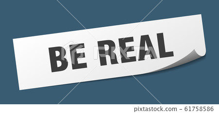 be real sticker. be real square sign. be real. - Stock Illustration ...