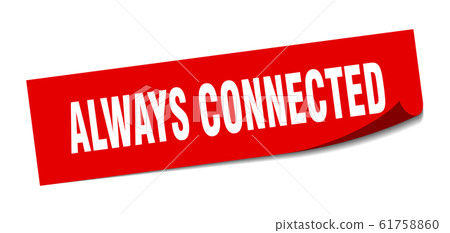 always connected sticker. always connected square - Stock Illustration ...