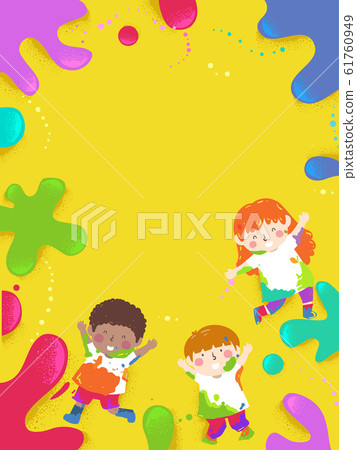 Kids Color Splats Background Illustration - Stock Illustration ...