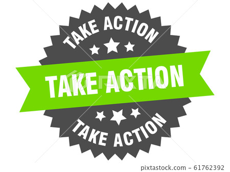 take action sign. take action circular band label. - Stock Illustration ...