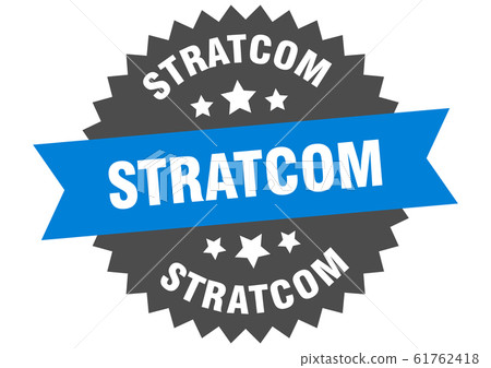 stratcom sign. stratcom circular band label. round - Stock Illustration ...