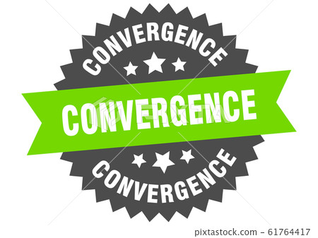 convergence sign. convergence circular band label. - Stock Illustration ...
