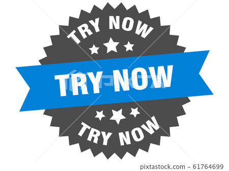 try now sign. try now circular band label. round - Stock Illustration ...