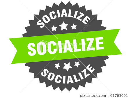 socialize sign. socialize circular band label. - Stock Illustration ...