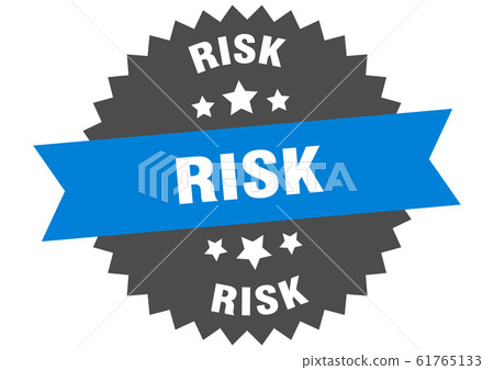 risk sign. risk circular band label. round risk - Stock Illustration ...