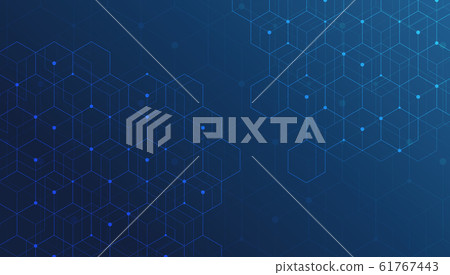 Abstract hexagon lines and dots connect... - Stock Illustration ...