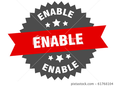 enable sign. enable circular band label. round - Stock Illustration ...