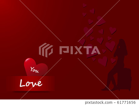 Romantic love concept in red color - Stock Illustration [61771656] - PIXTA