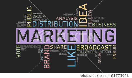 Marketing Wordcloud Collage Of Colorful Words... - Stock Illustration ...