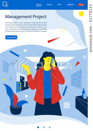 Business woman talks on the phone. Project management process. Creative ...