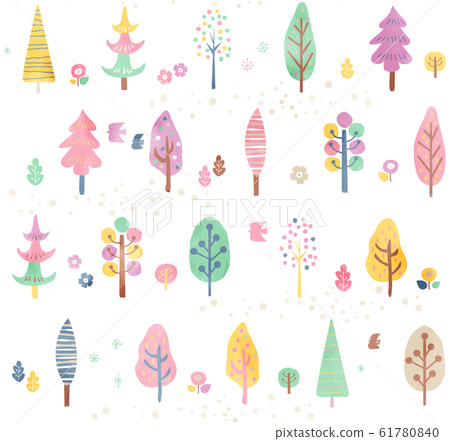 Tree pattern spring 6 - Stock Illustration [61780840] - PIXTA