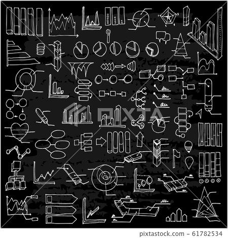 Set of Data Drawing illustration Hand drawn doodle - Stock Illustration ...