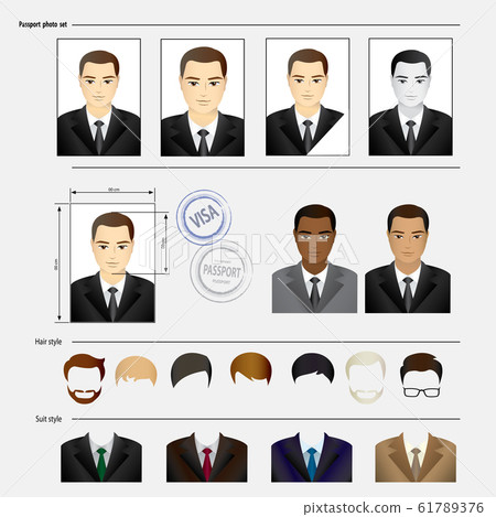 Set face, business suits, clothing, hairstyles. - Stock Illustration ...