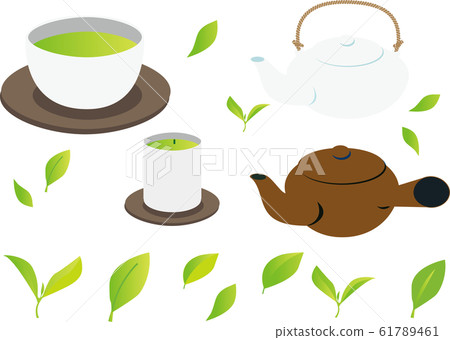 Green tea set - Stock Illustration [61789461] - PIXTA