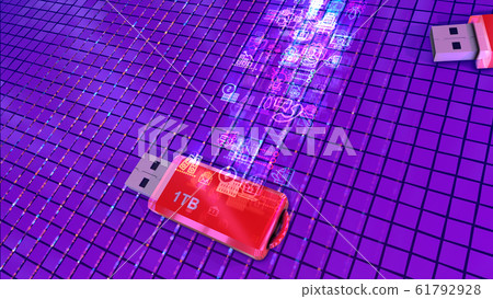 Two flash drives and abstract stream of info - Stock Illustration ...