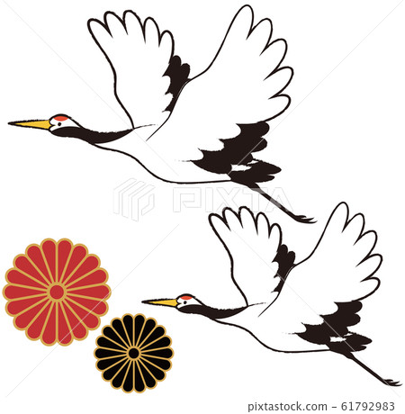 Flying crane background material vector... - Stock Illustration ...