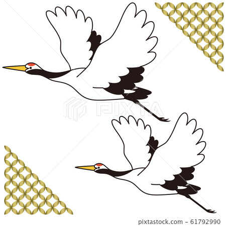 Flying crane background material vector... - Stock Illustration ...