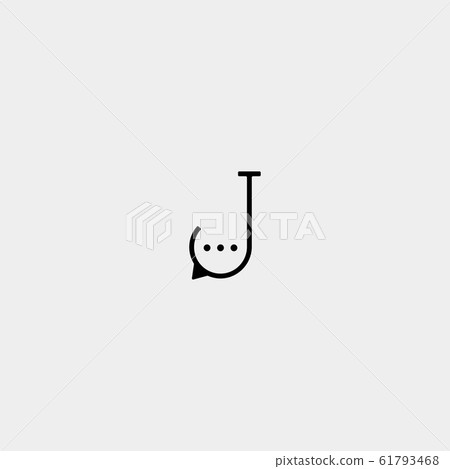 Letter J Chat Logo Template Vector Design - Stock Illustration ...