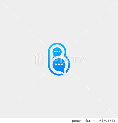 Letter B Chat Talk Logo Template Vector Design - Stock Illustration ...
