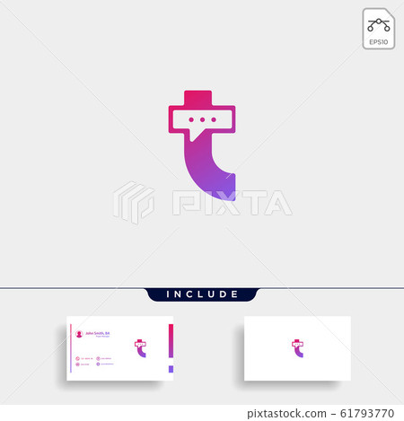 Letter T Chat Talk Logo Template Vector Design - Stock Illustration ...