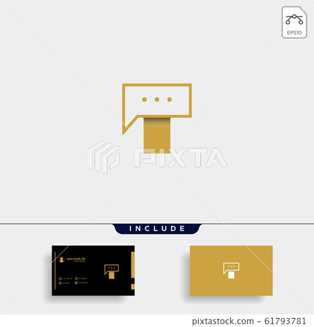 Letter T Chat Logo Template Vector Design - Stock Illustration ...