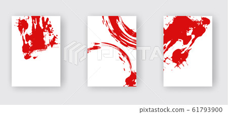 red ink brush stroke on white background. Japanese - Stock Illustration ...