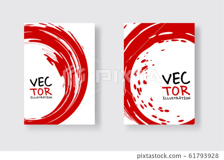 red ink brush stroke on white background. Japanese - Stock Illustration ...