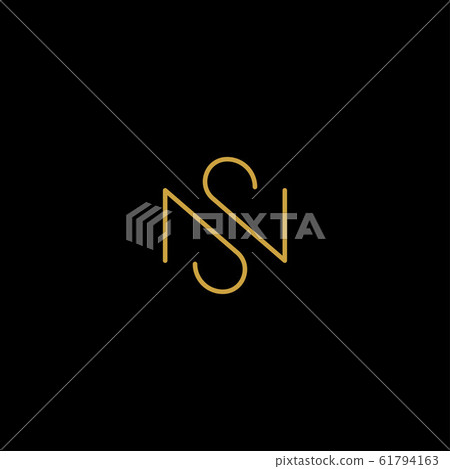 Letter S N SN NS Logo Design Simple Vector - Stock Illustration ...