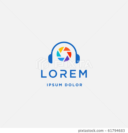 Music Camera Logo Template Vector Sign Design - Stock Illustration ...