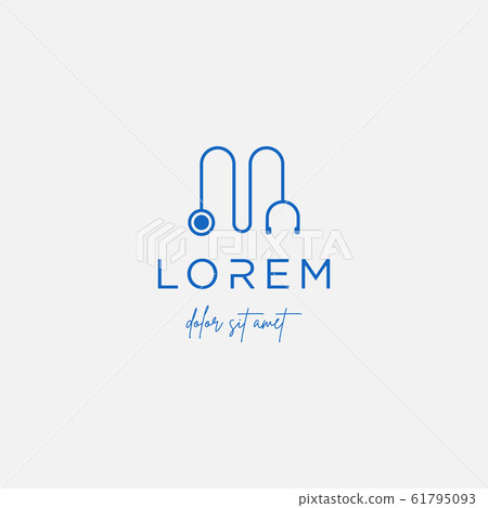 Stethoscope m letter logo vector design icon - Stock Illustration ...