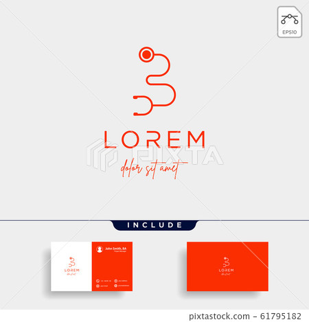 stethoscope b letter logo vector design icon - Stock Illustration ...