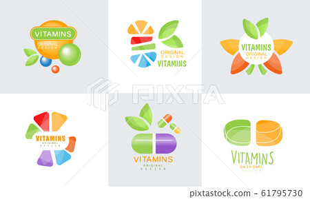 Vitamins Original Design Logo Collection,... - Stock Illustration ...