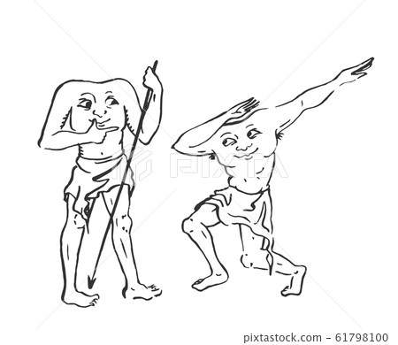 Medieval art headless people blemmyes or blemees - Stock Illustration ...