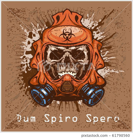 post-apocalypse sign with skull, grunge vintage... - Stock Illustration ...