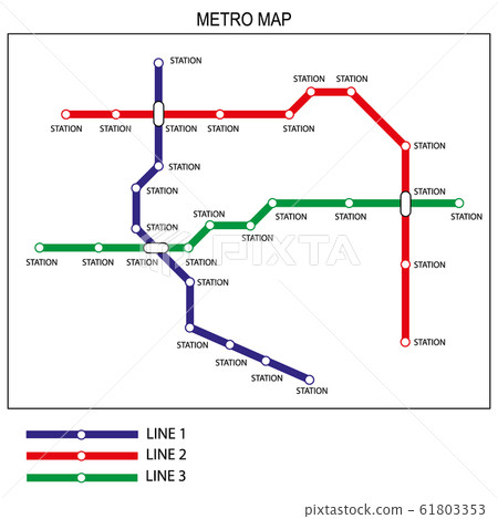 metro or subway map design template. city - Stock Illustration ...