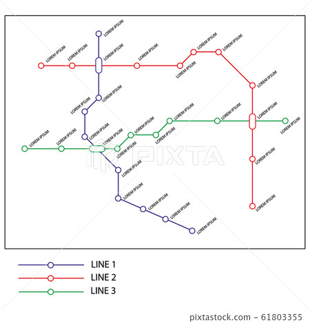 metro or subway map design template. city - Stock Illustration ...