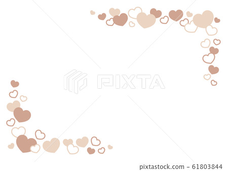 Cute heart pattern frame [Brown] - Stock Illustration [61803844] - PIXTA